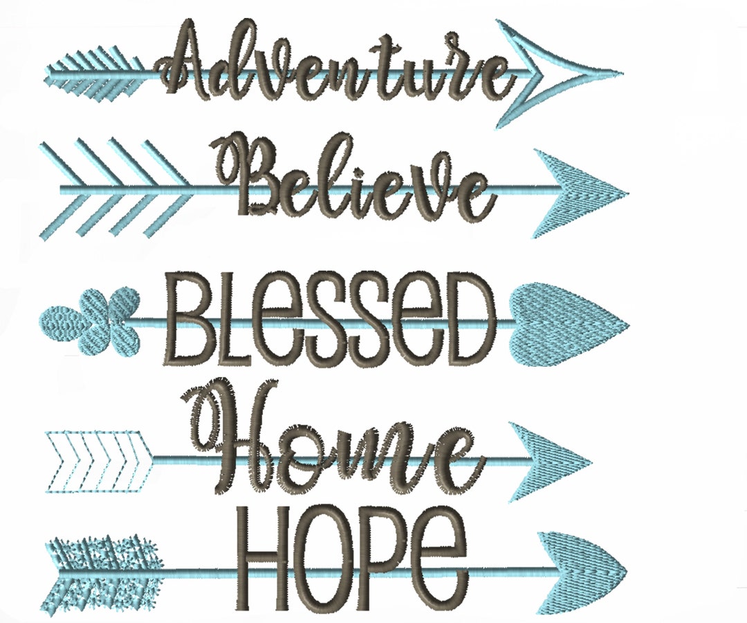 Inspirational Arrows Machine Embroidery - Five Different Arrows, ITH ...