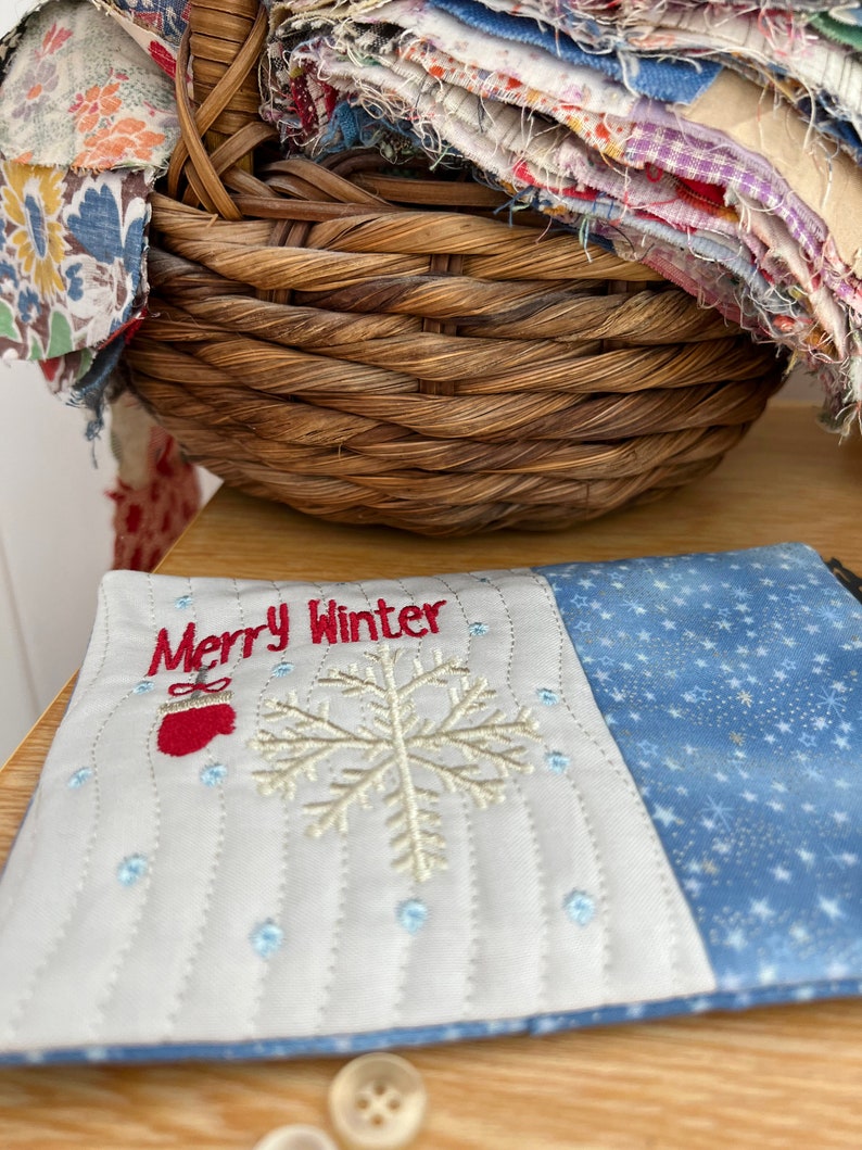 Winter Snowflake Mug Rug ITH Machine Embroidery Design (5x7, 6x10) - Etsy