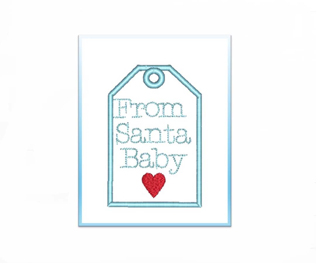 Santa Baby Gift Tag #1036 ITH Machine Embroidery and Applique Pattern ...