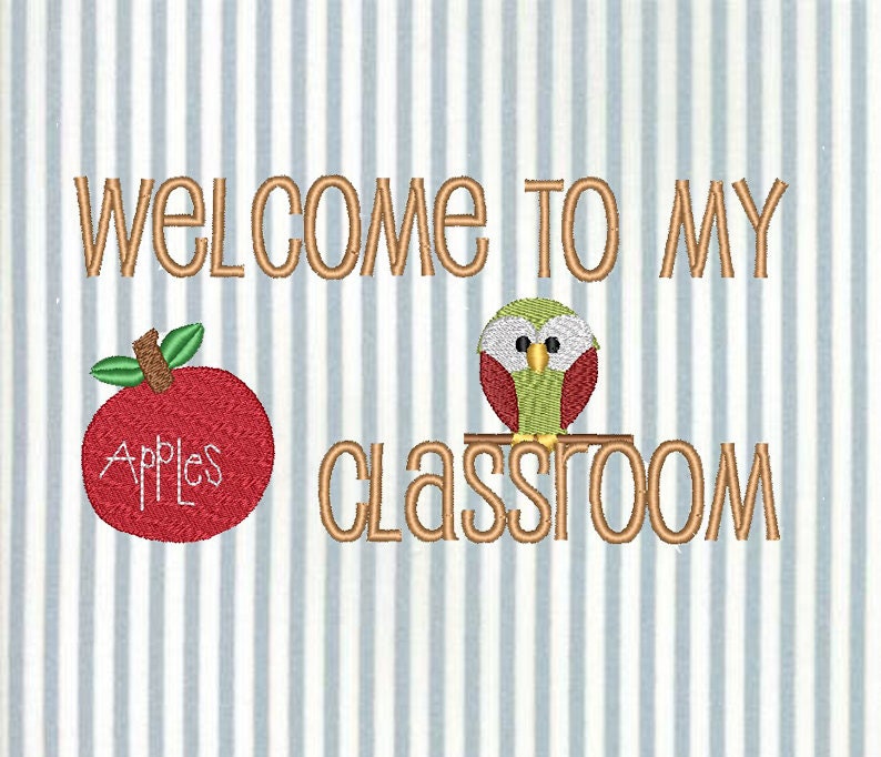 Welcome Classroom Machine Embroidery Pattern, ITH Machine Embroidery ...