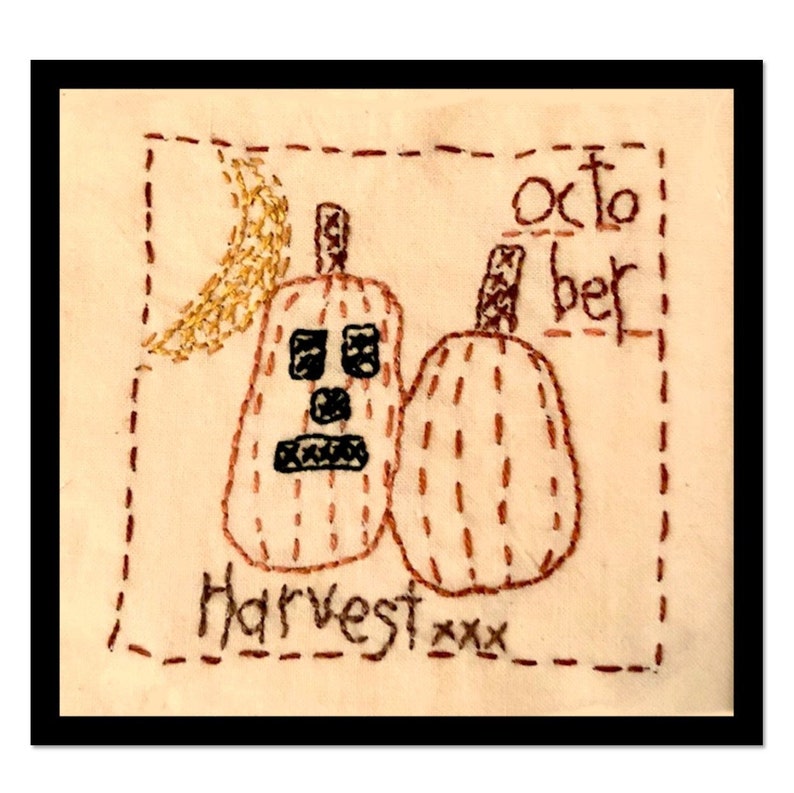 October Seasons Primitive Stitchery by Basket Case X Needlework Therapy ...