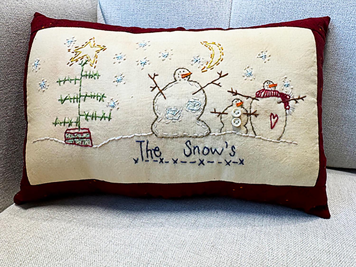Snowmen Hand Embroidery Pattern: Winter Primitive Design (PDF Pattern ...