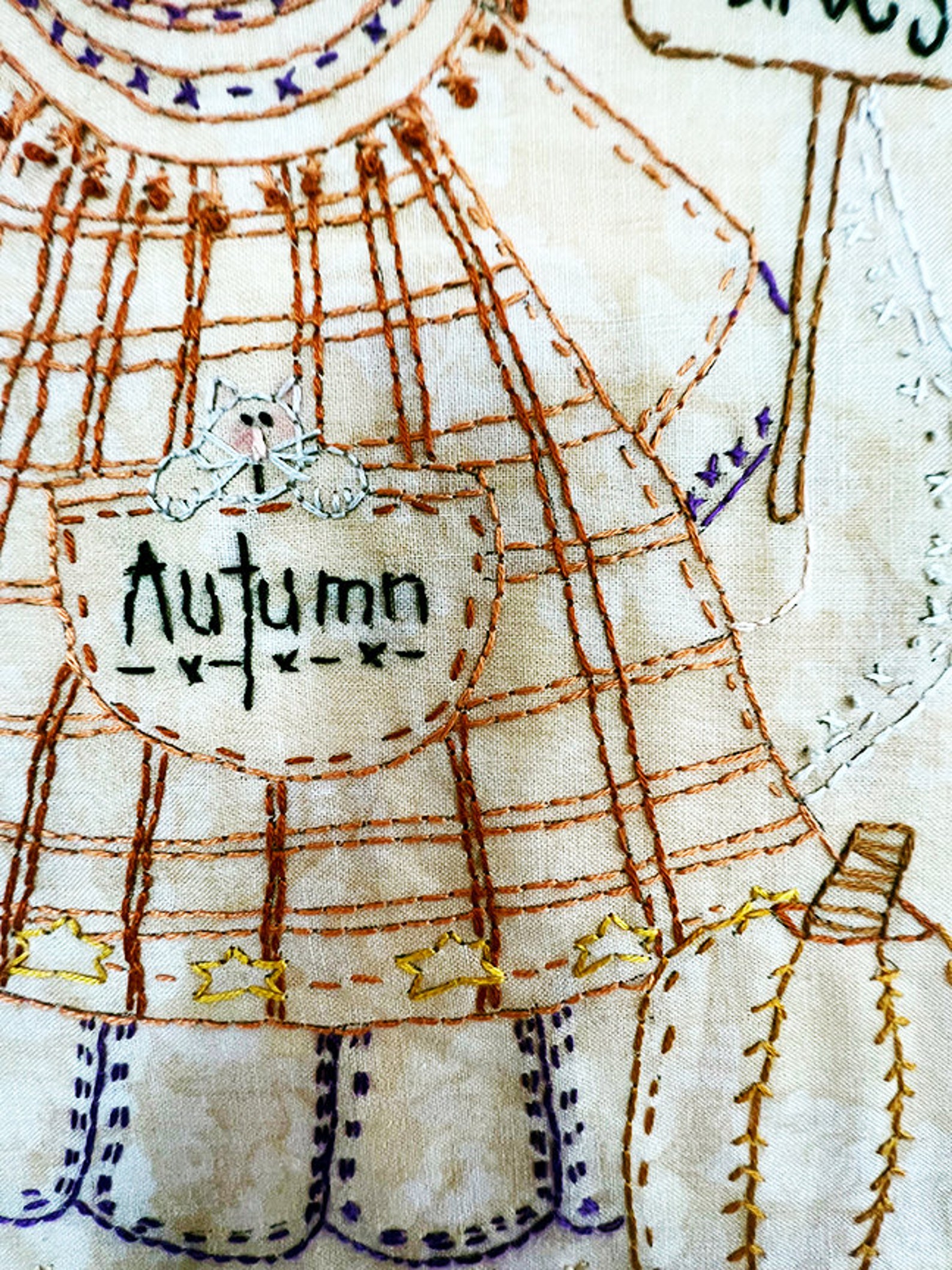 Harvest Angel Primitive Hand Embroidery Pattern Basket Case - Etsy