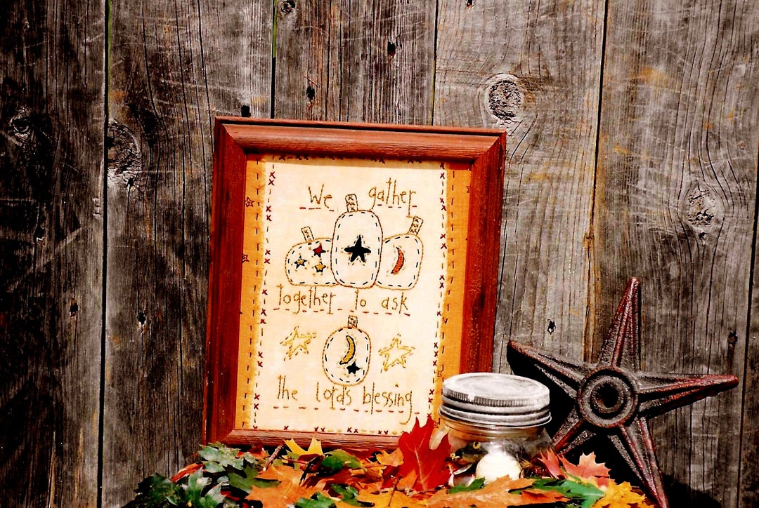 Primitive Autumn Hand Embroidery Pattern: 