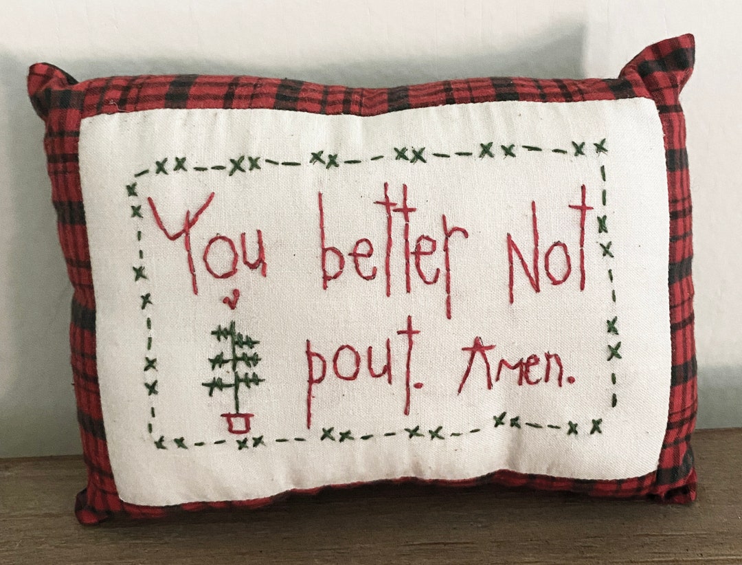 You Better Not Pout Hand Embroidery Pattern (instant Download) - Etsy