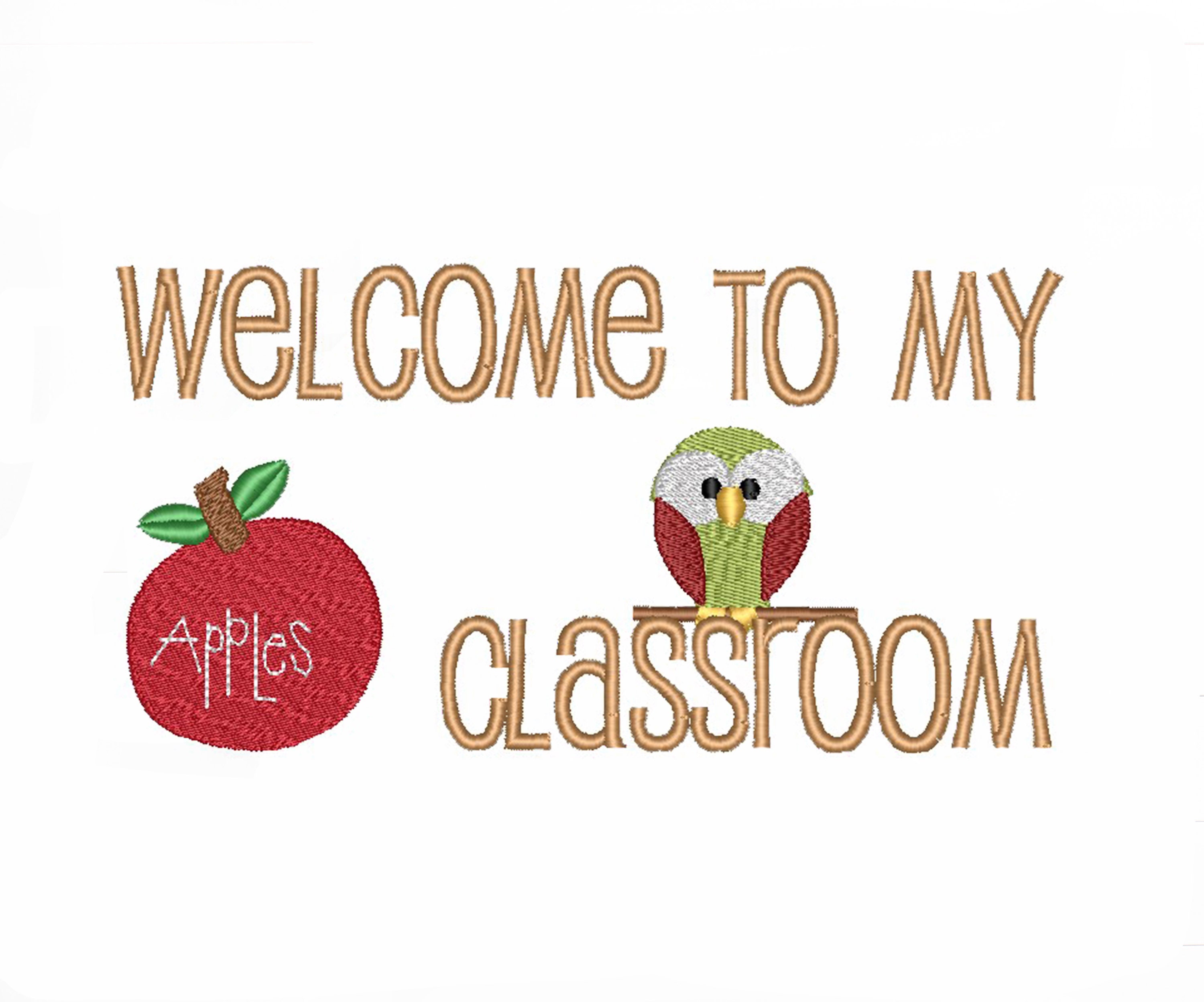 Welcome Classroom Machine Embroidery Pattern, ITH Machine Embroidery ...
