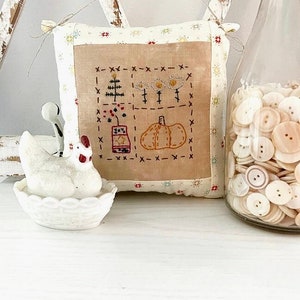 Primitive Hand Embroidery, Seasons Sampler Pattern - Etsy