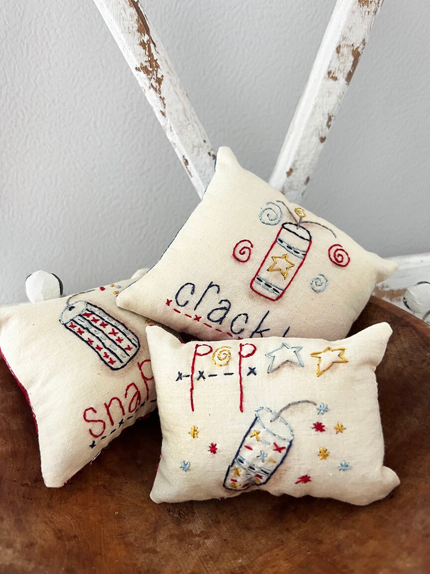 Primitive Mini Patriotic Hand Embroidery Pattern All Three - Etsy