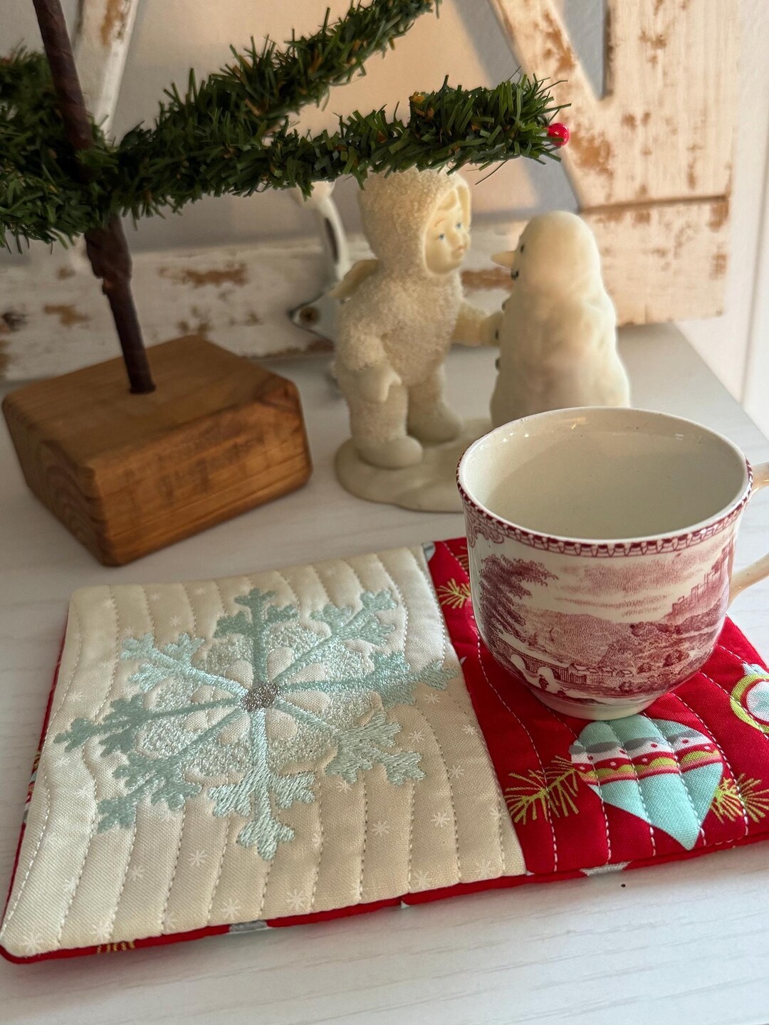 Snowflake Mug Rug Embroidery Pattern, Winter Designs (PDF Download) - Etsy
