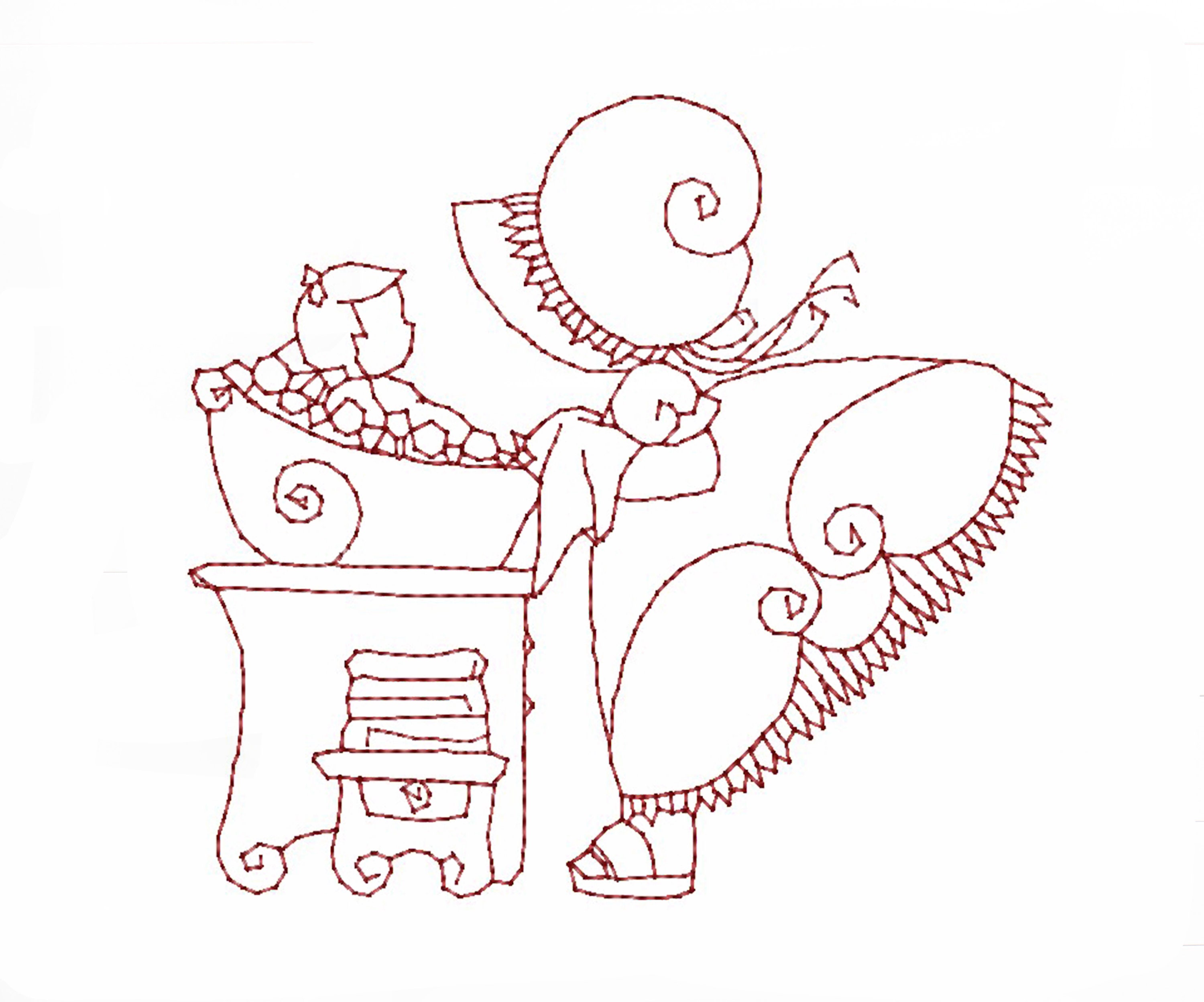 Redwork Baby Quilt Machine Embroidery Designs: Sunbonnet Babies ...