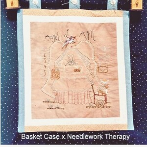 Angel of April Hand Embroidery Pattern: Primitive Spring Design (PDF ...