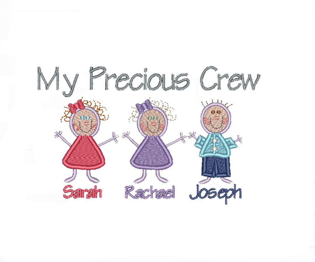 Family Machine Embroidery Pattern, You Personalize for Your Family ...