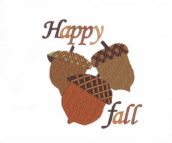 Happy Fall Machine Embroidery Pattern ITH Embroidery - Etsy