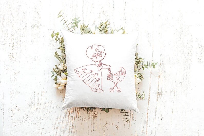Redwork Baby 7 Machine Embroidery Pattern Redwork - Etsy