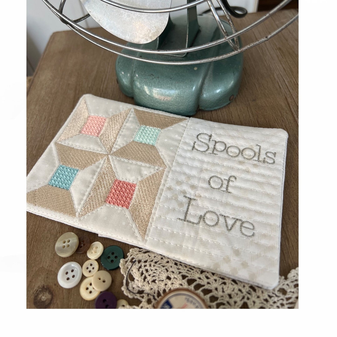 Spools Mug Rug, Spools of Love Mug Rug in Two Sizes, ITH Machine ...
