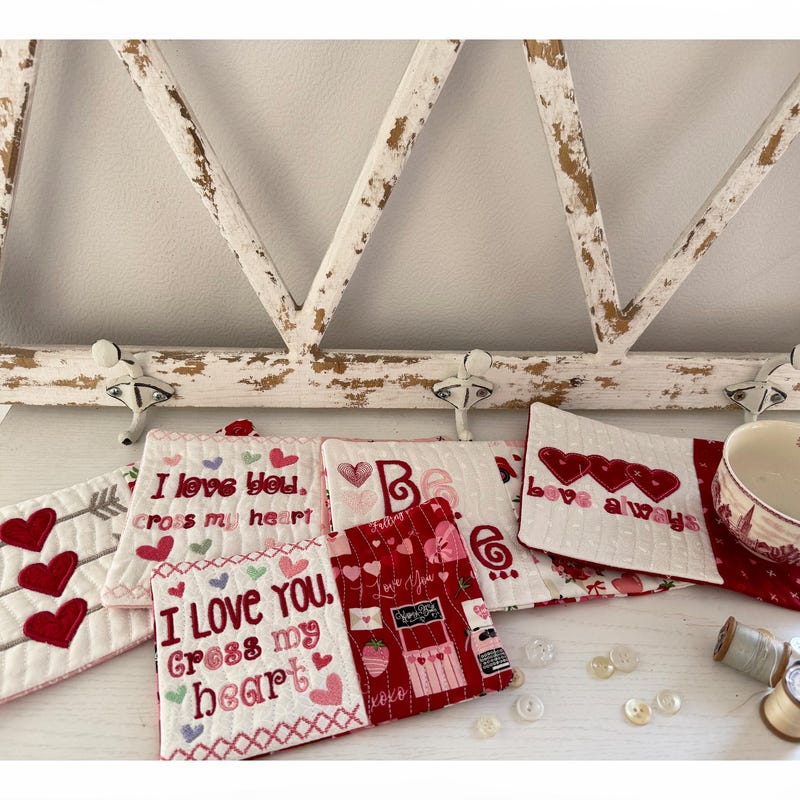 Valentine Mug Rugs - Etsy