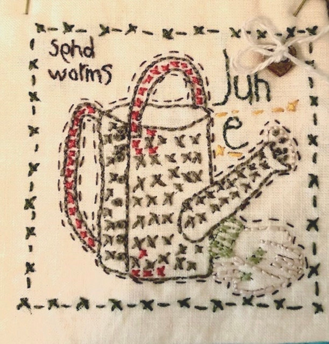 June Seasons Primitive Stitchery by Basket Case X Needlework Therapy ...