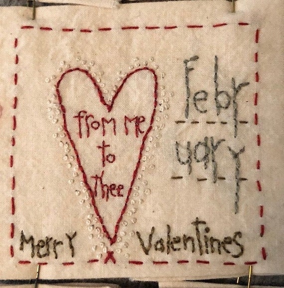 February Season Primitive Hand Stitchery | Etsy