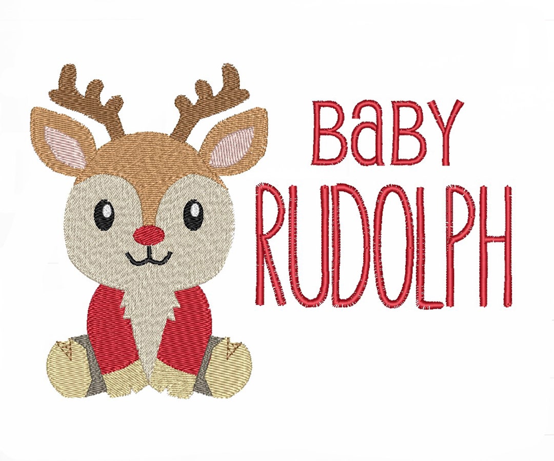 Baby Rudolph Embroidery Design: Four Sizes (instant Download) - Etsy