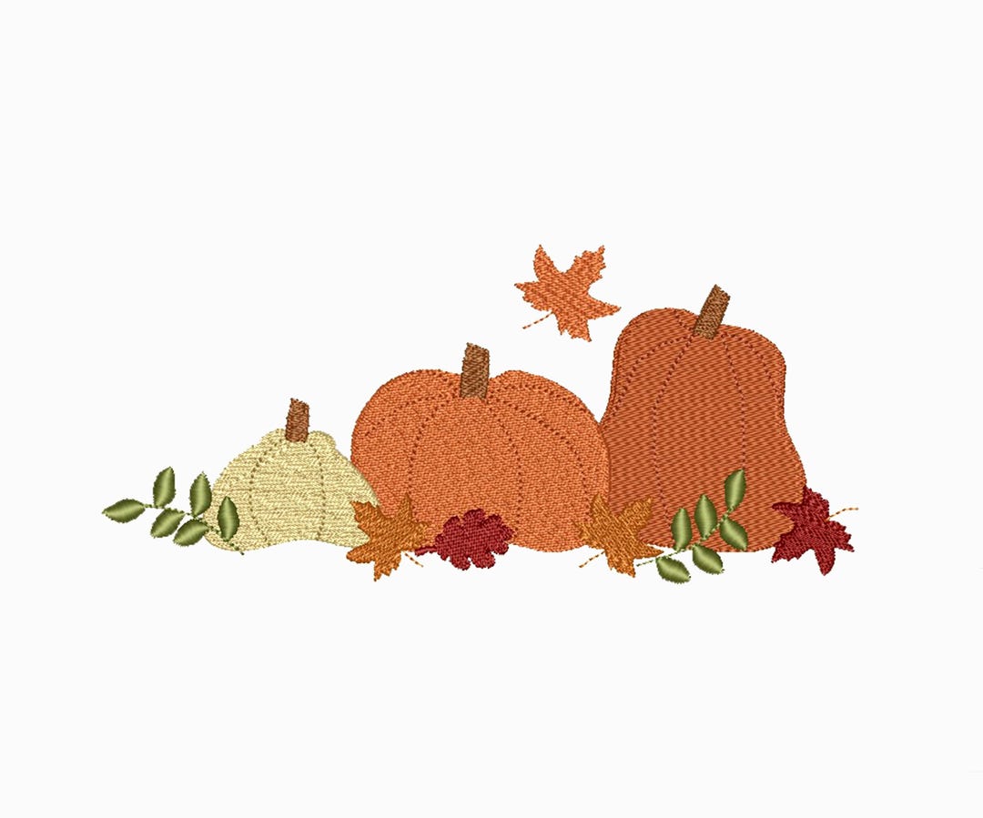 Autumn Pumpkins Machine Embroidery Pattern (digital Download) - Etsy