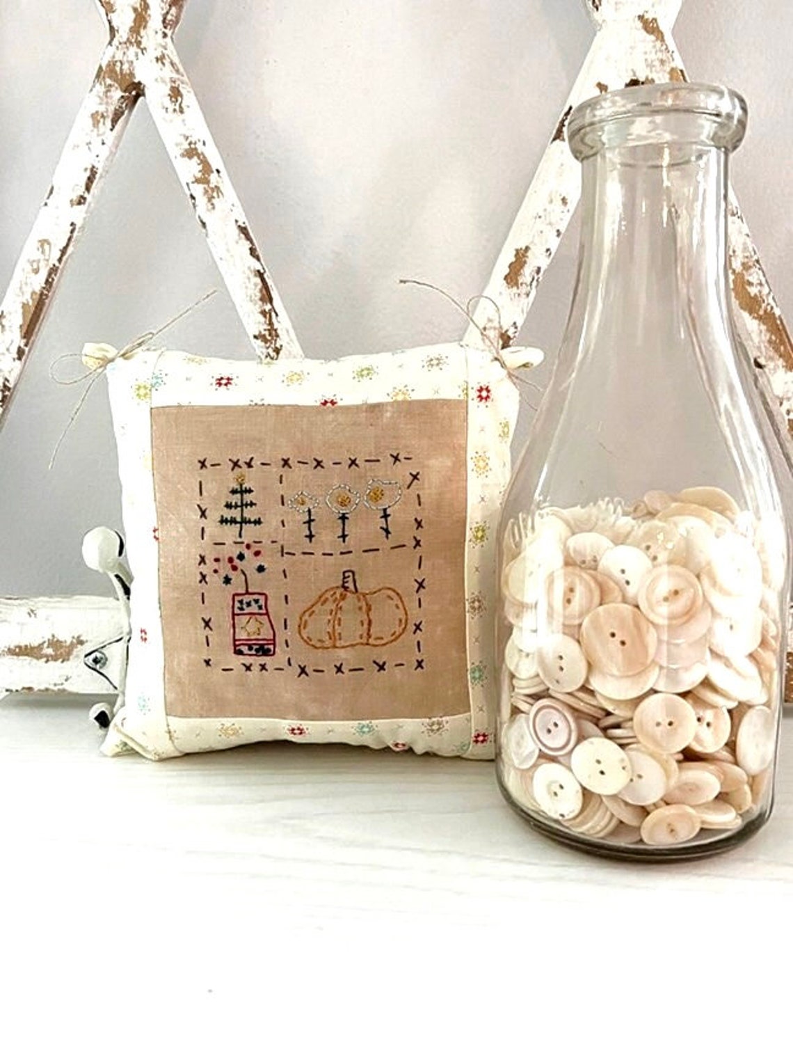 Primitive Hand Embroidery, Seasons Sampler Pattern - Etsy