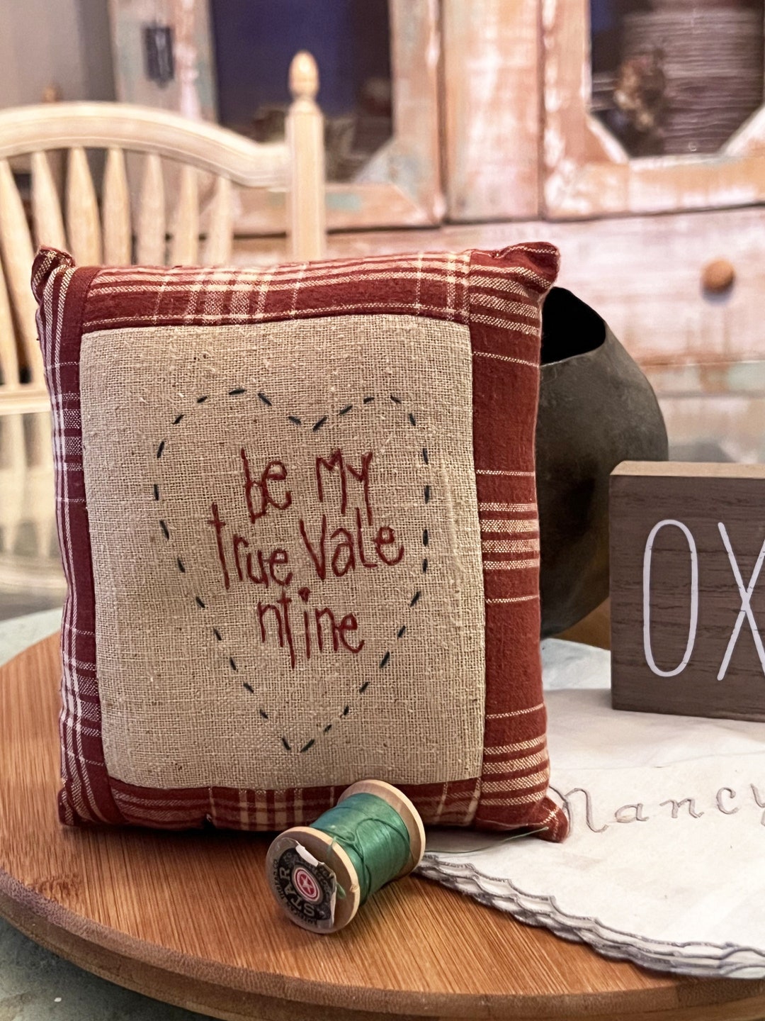 Primitive True Valentine Hand Embroidery Pattern, Be My Valentine ...