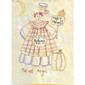 Harvest Angel Primitive Hand Embroidery Pattern - Basket Case X ...