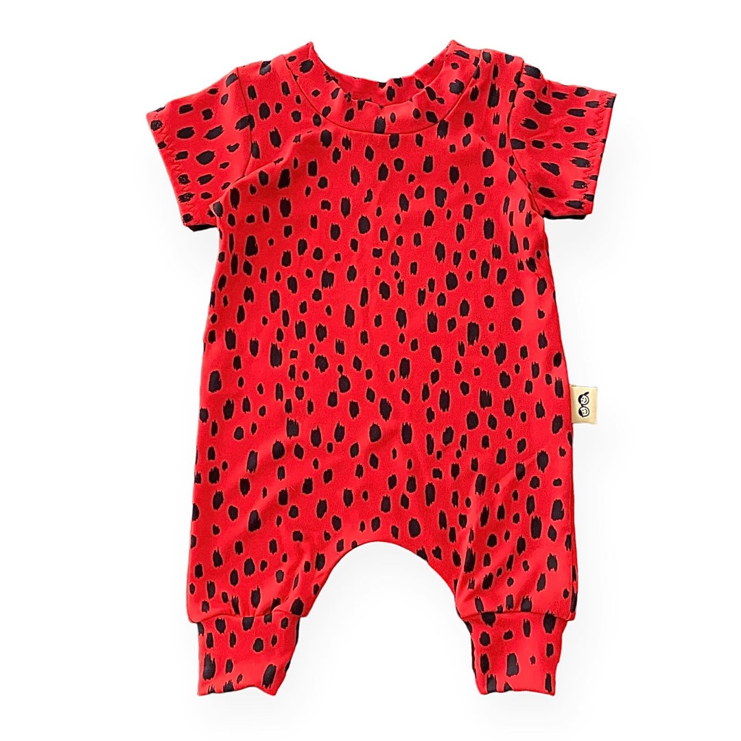 Red Brush Spots Harem Baby Clothing Baby Romper Baby Girl Romper Summer ...