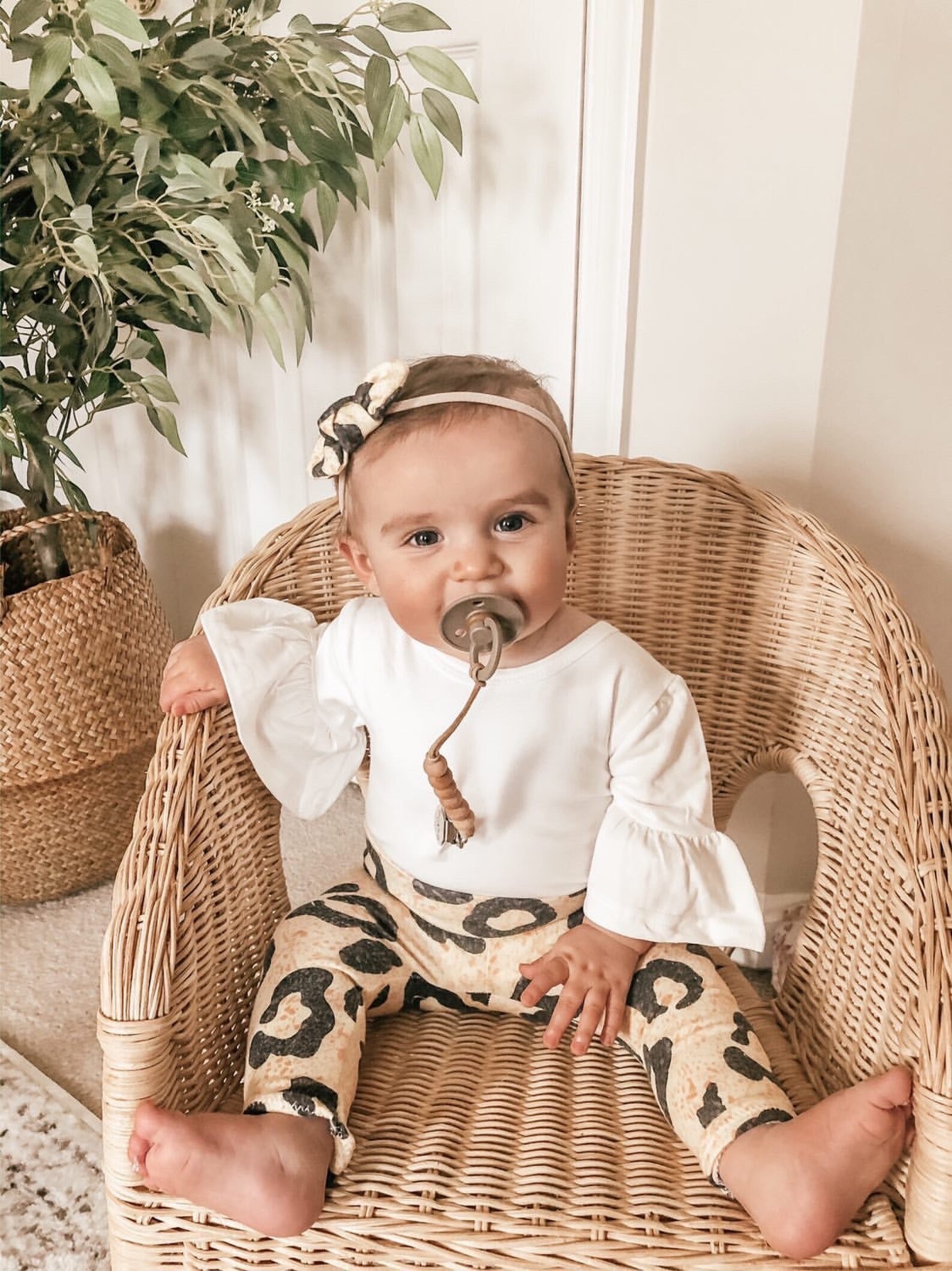 Black Animal Spots on Lemon Pebble Leggings and Top Knot - Etsy