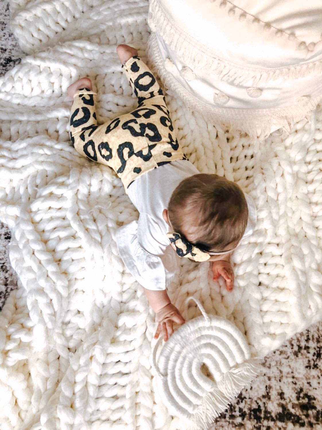 Black Animal Spots on Lemon Pebble Leggings and Top Knot - Etsy