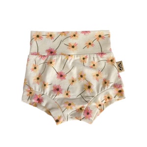 Cream Floral Bummies And/or Tiny Knot or Top Knot Headband Set, Baby Girl Clothes, Toddler ...