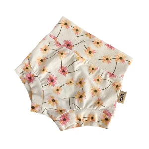 Cream Floral Bummies And/or Tiny Knot or Top Knot Headband Set, Baby Girl Clothes, Toddler ...