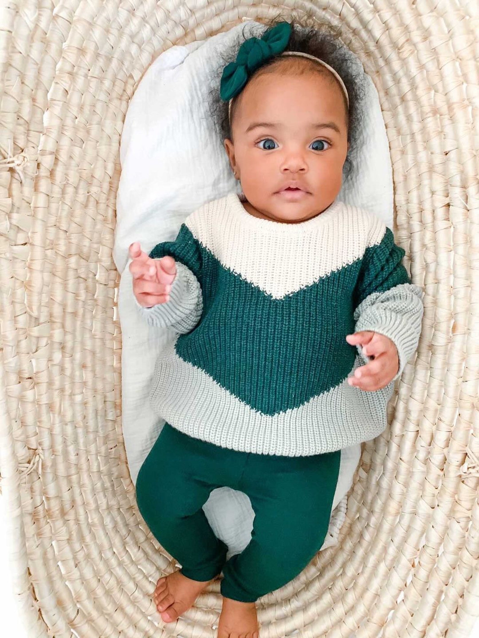 YOU CHOOSE COLOR Forest Green Baby Girl Leggings and Top Knot | Etsy