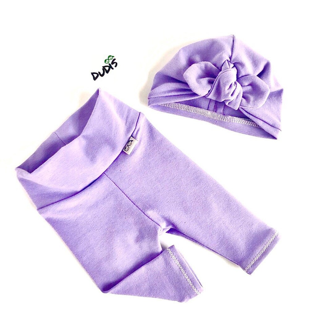 YOU CHOOSE COLOR, Baby Girl Lilac Purple Leggings And/or Turban Hat Set ...