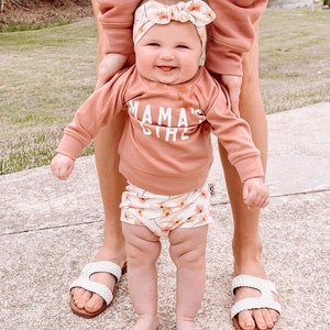 Cream Floral Bummies And/or Tiny Knot or Top Knot Headband Set, Baby Girl Clothes, Toddler ...