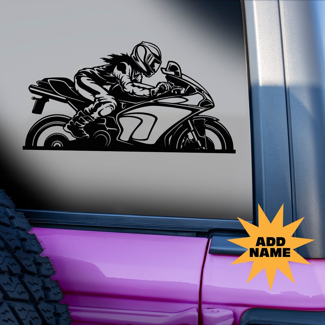 Motorcycle Rider Sticker Custom Motorbike Sticker Women - Etsy