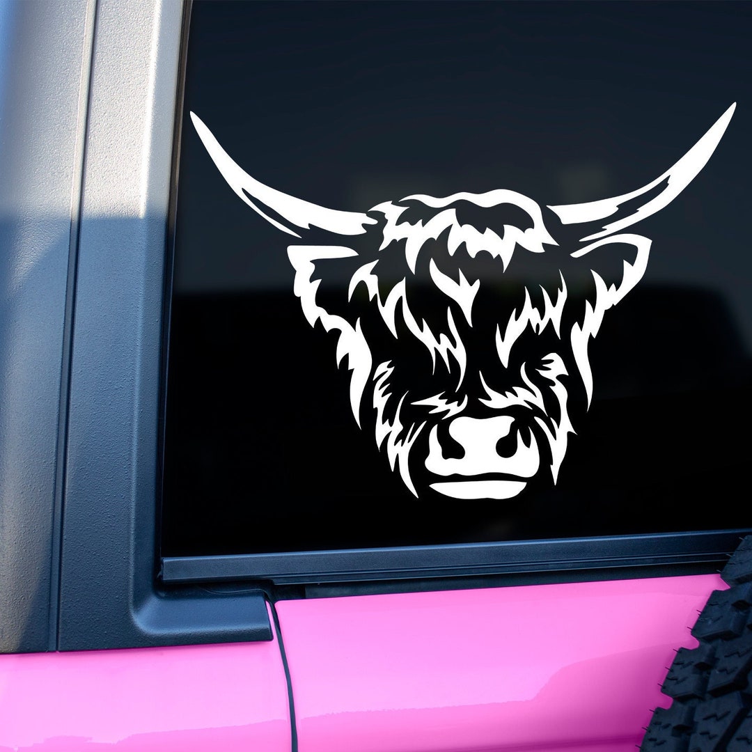 Highland Cow Sticker Cow Stickers for Cars Large Steer Decal Scottish ...