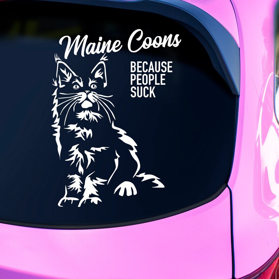Maine Coon Sticker Cat Stickers for Cars Maine Coon Gifts Cats Because ...