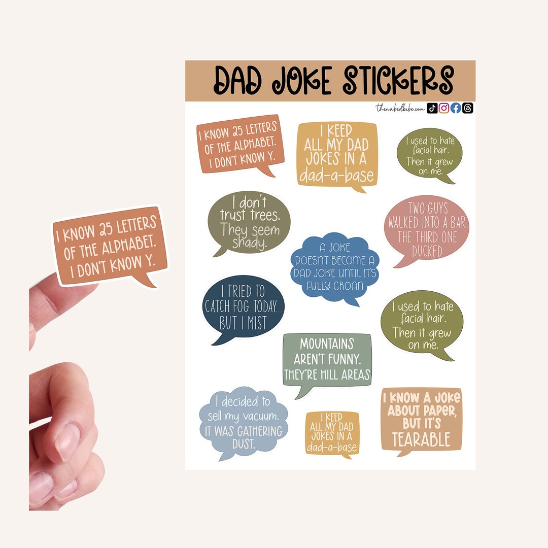 Dad Jokes Stickers Fathers Day Gift Funny Bad Jokes Dad - Etsy