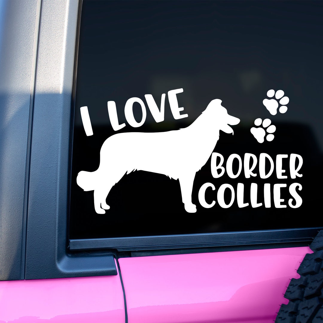 Border Collie Sticker Dog Stickers for Cars I Love Border Collies Dog ...