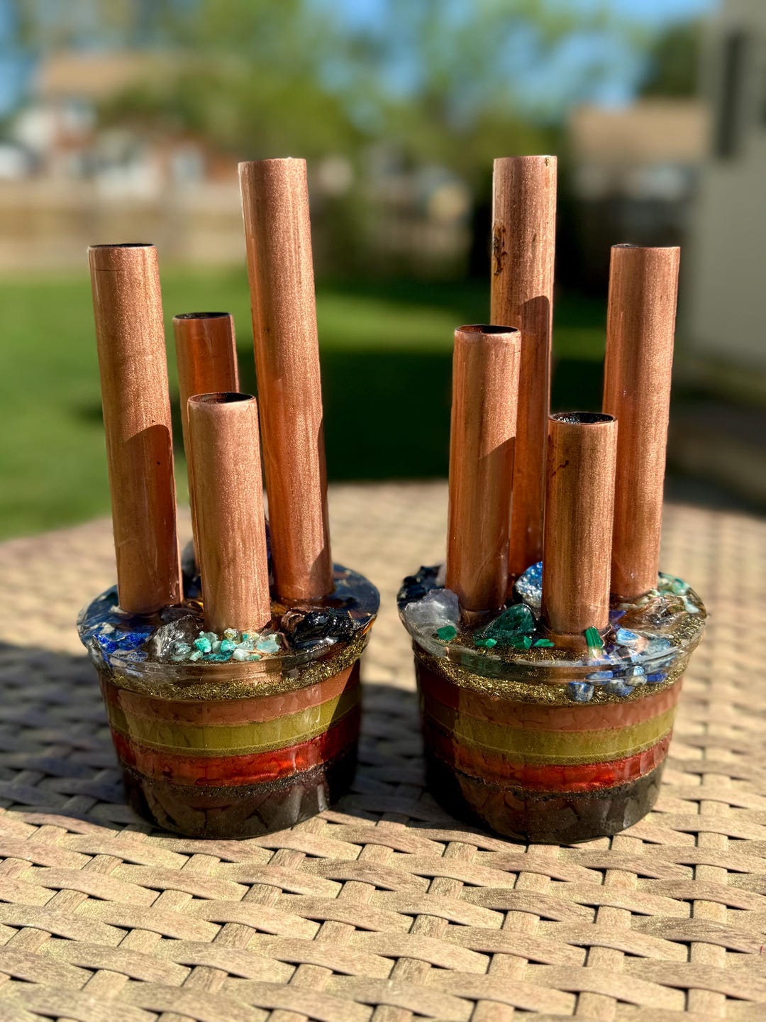 Orgone Chembusters - 9.5 Inch Tall Chembuster With Twin Quartz, Lapis ...