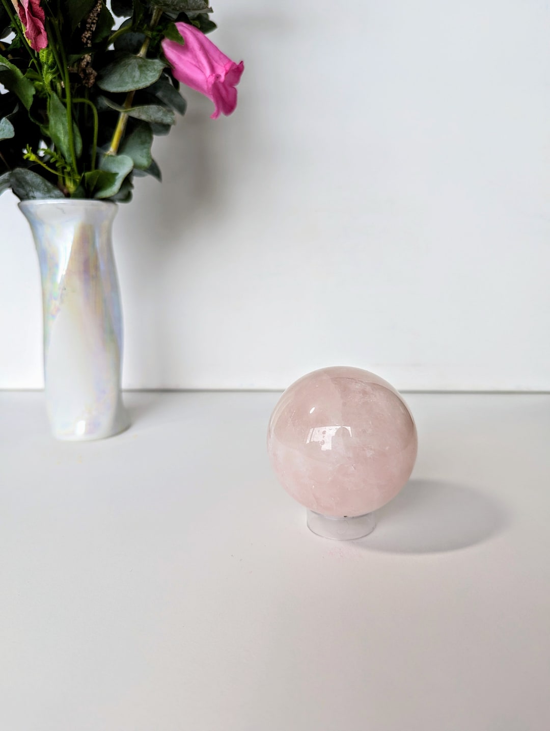 Rose Quartz Crystal Sphere Large Specimen Polished Reiki Healing ...