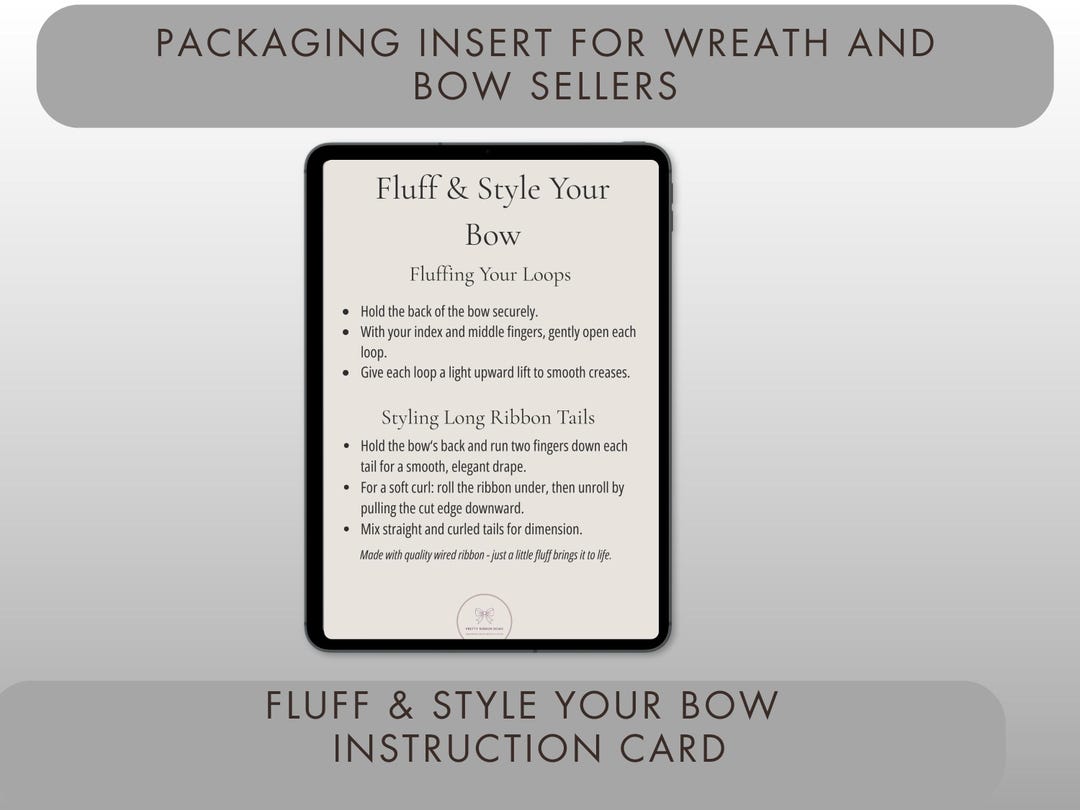 Bow Fluffing Instructions for Wreath and Bow Sellers - Print at Home ...