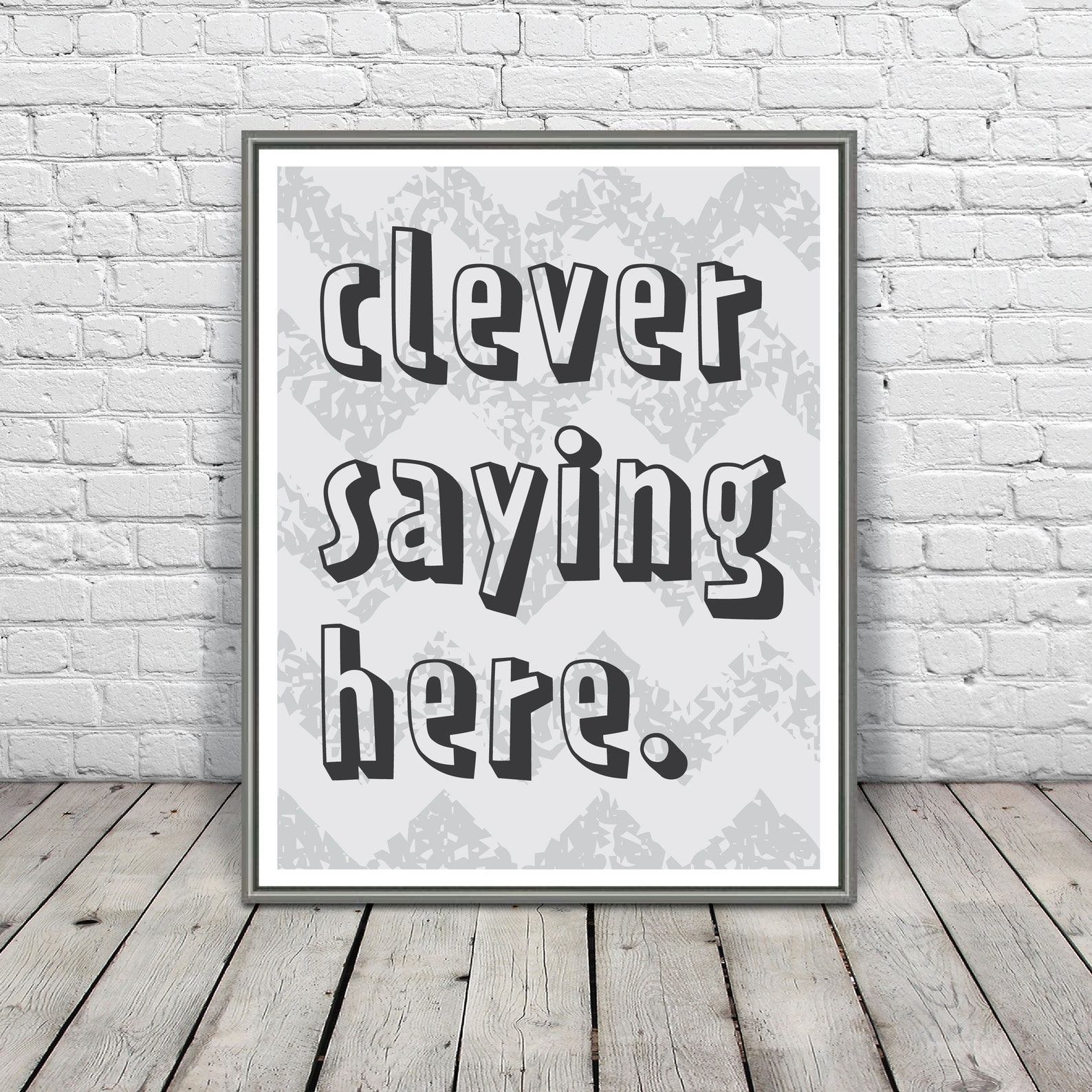 Clever Word Art Print Chevron Funny Home Decor Black White Poster ...