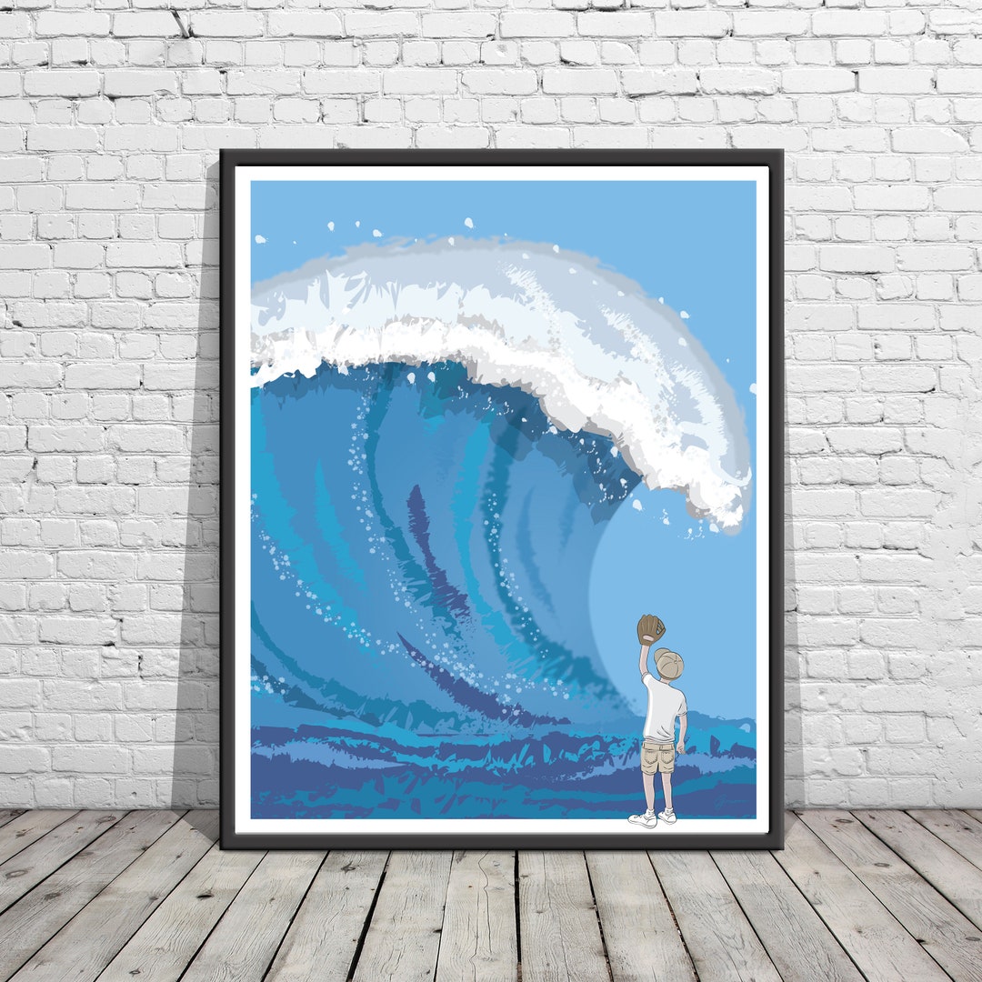 Catch A Wave Humorous Art Printable Digital Download Funny Home Decor ...