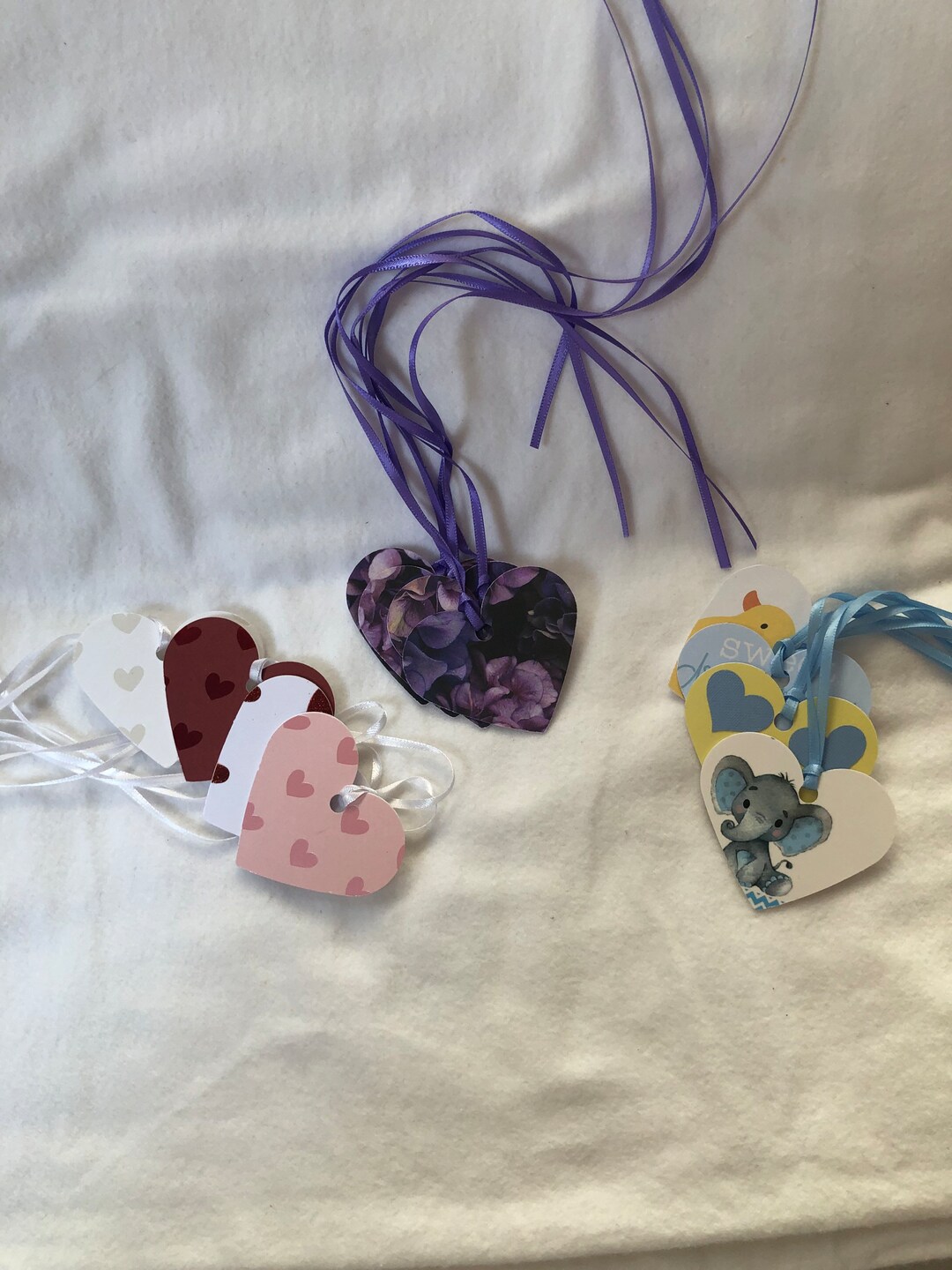 Set of Four Heart Gift Tags, Tie-on Heart Tags, - Etsy