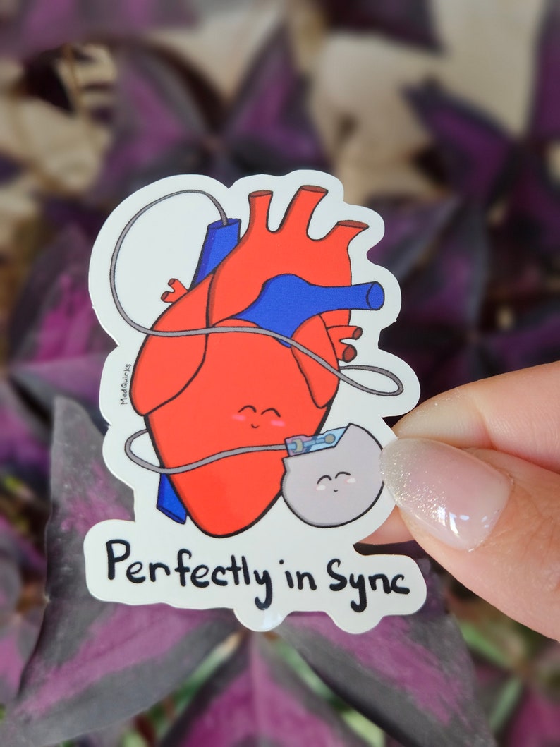 Heart and Pacemaker Vinyl Sticker - Etsy