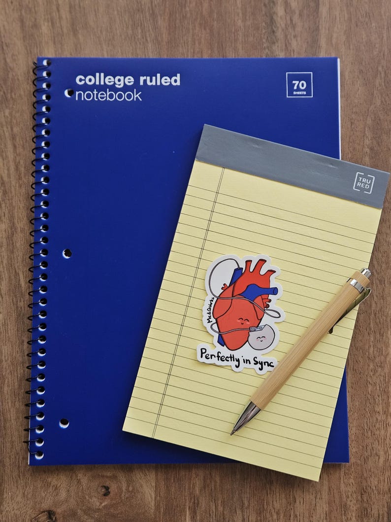 Heart and Pacemaker Vinyl Sticker - Etsy