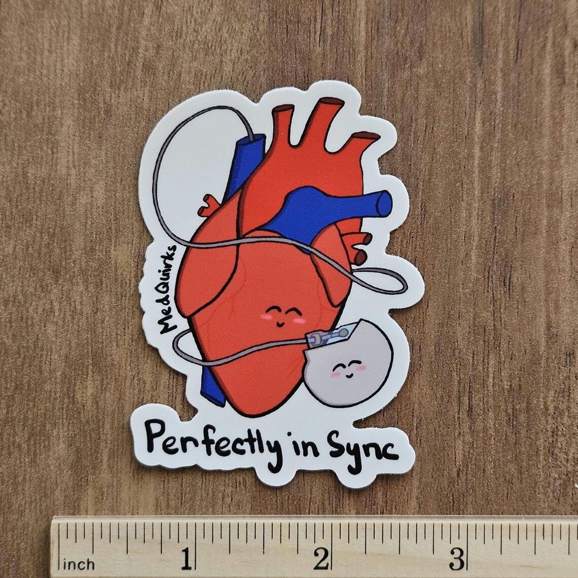 Heart and Pacemaker Vinyl Sticker - Etsy