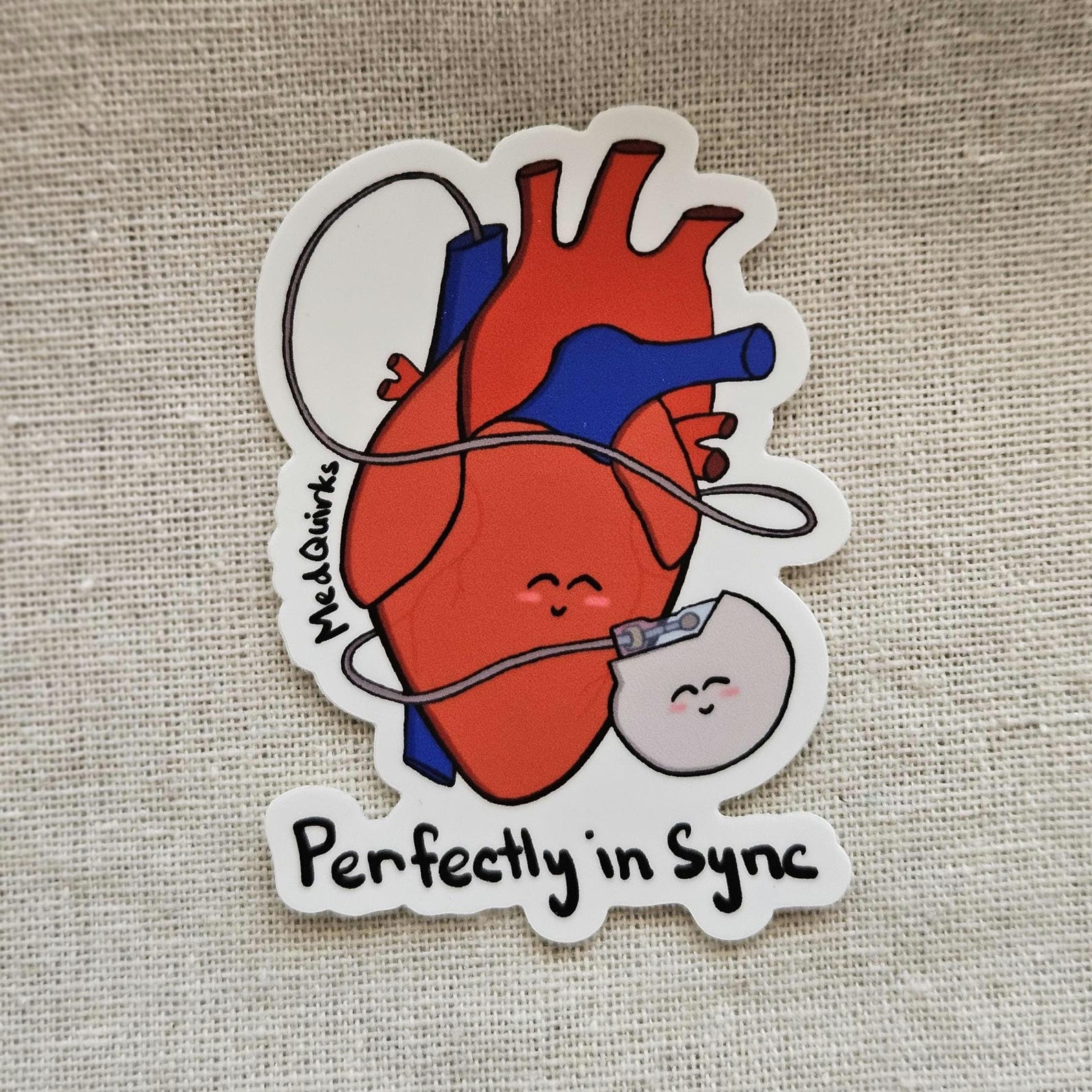 Heart and Pacemaker Vinyl Sticker - Etsy